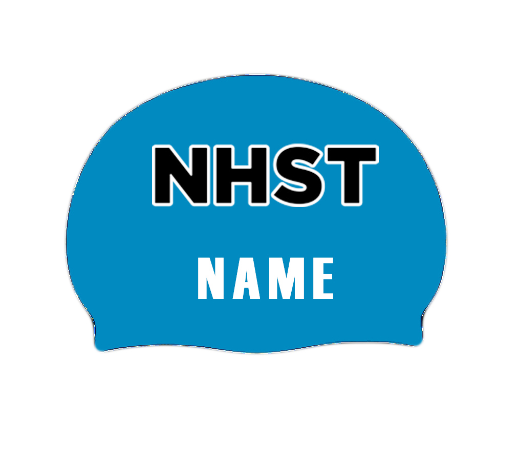 NHST CUSTOM SILICONE CAP WITH NAME | Competitive Aquatic Supply